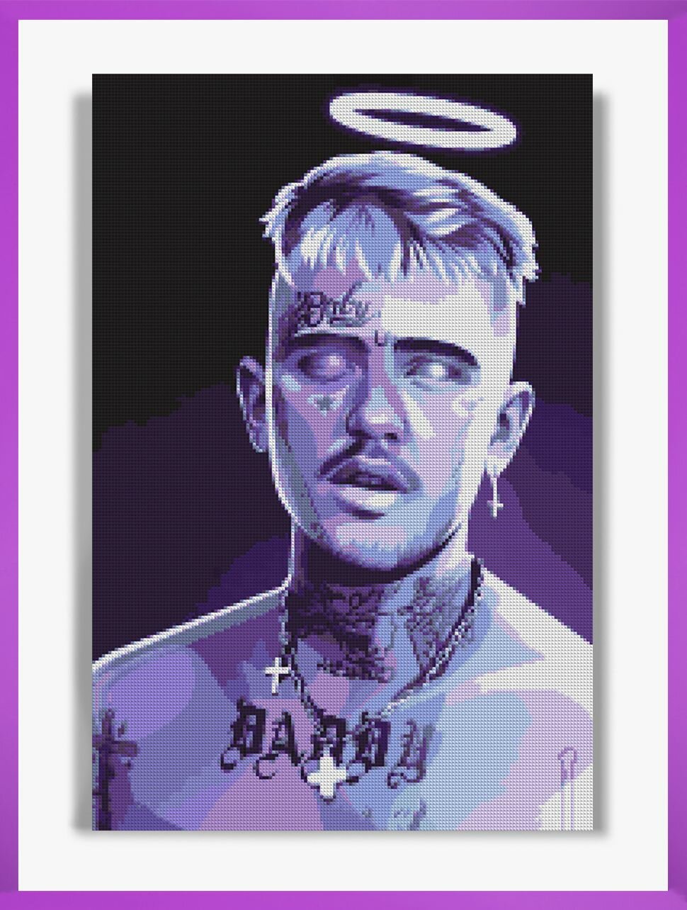 Алмазная мозаика на подрамнике - вышивка Lil Peep 40 х 60 см