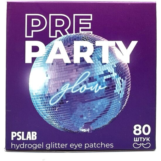 Гидрогелевые глиттер-патчи Pslab Pre Party Glow с гиалуроновой кислотой, 80 шт