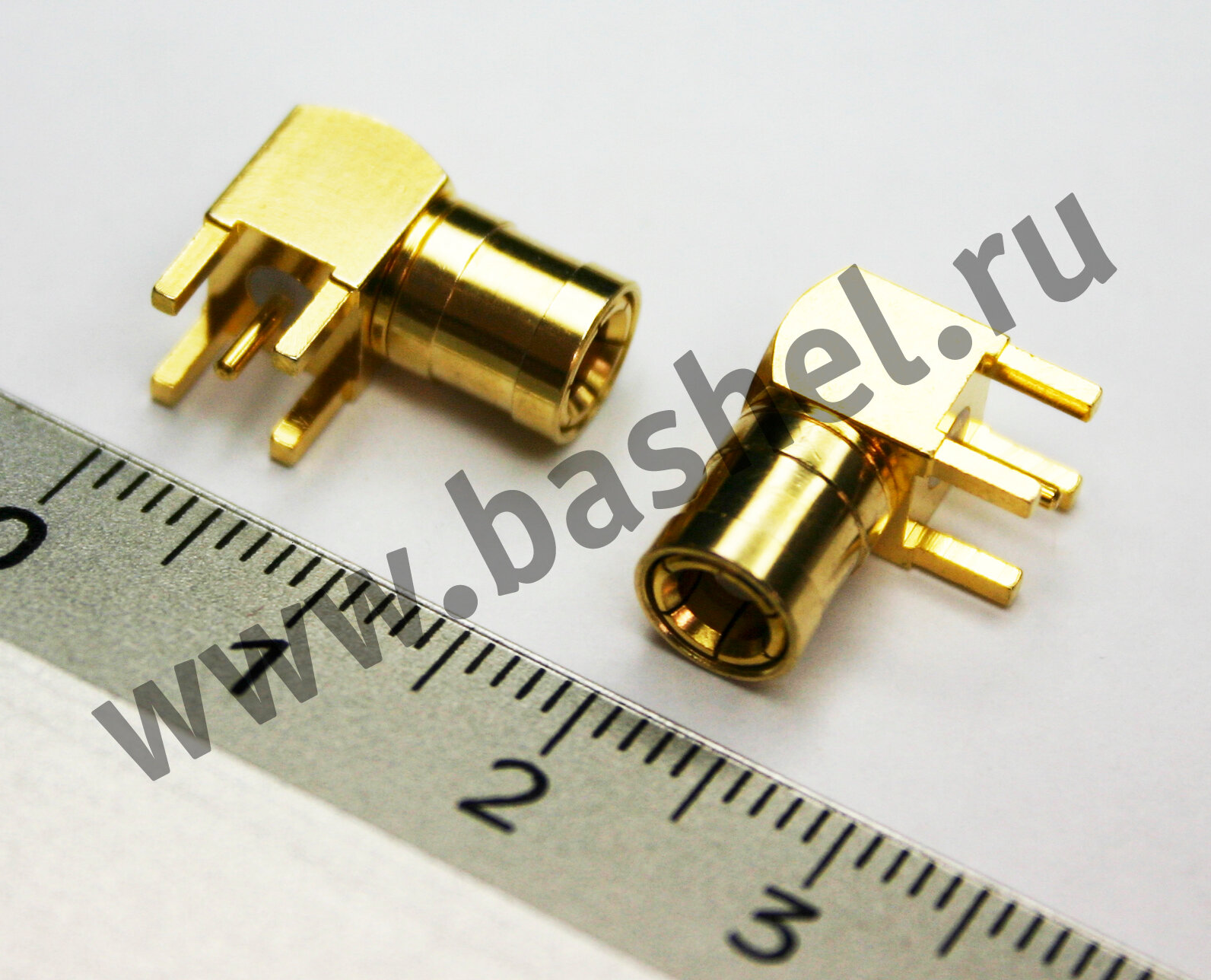 Штекер SMB на плату 4 ножки угловой