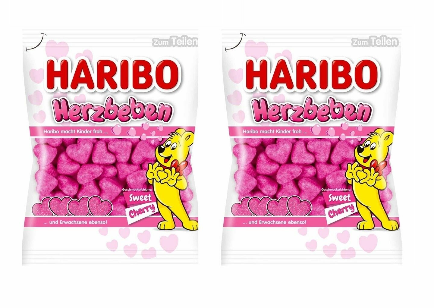 Мармелад жевательный Haribo Herzbeben / Харибо Сердечный тремор (Сердечки), 2 шт. по 160 гр. (Германия)