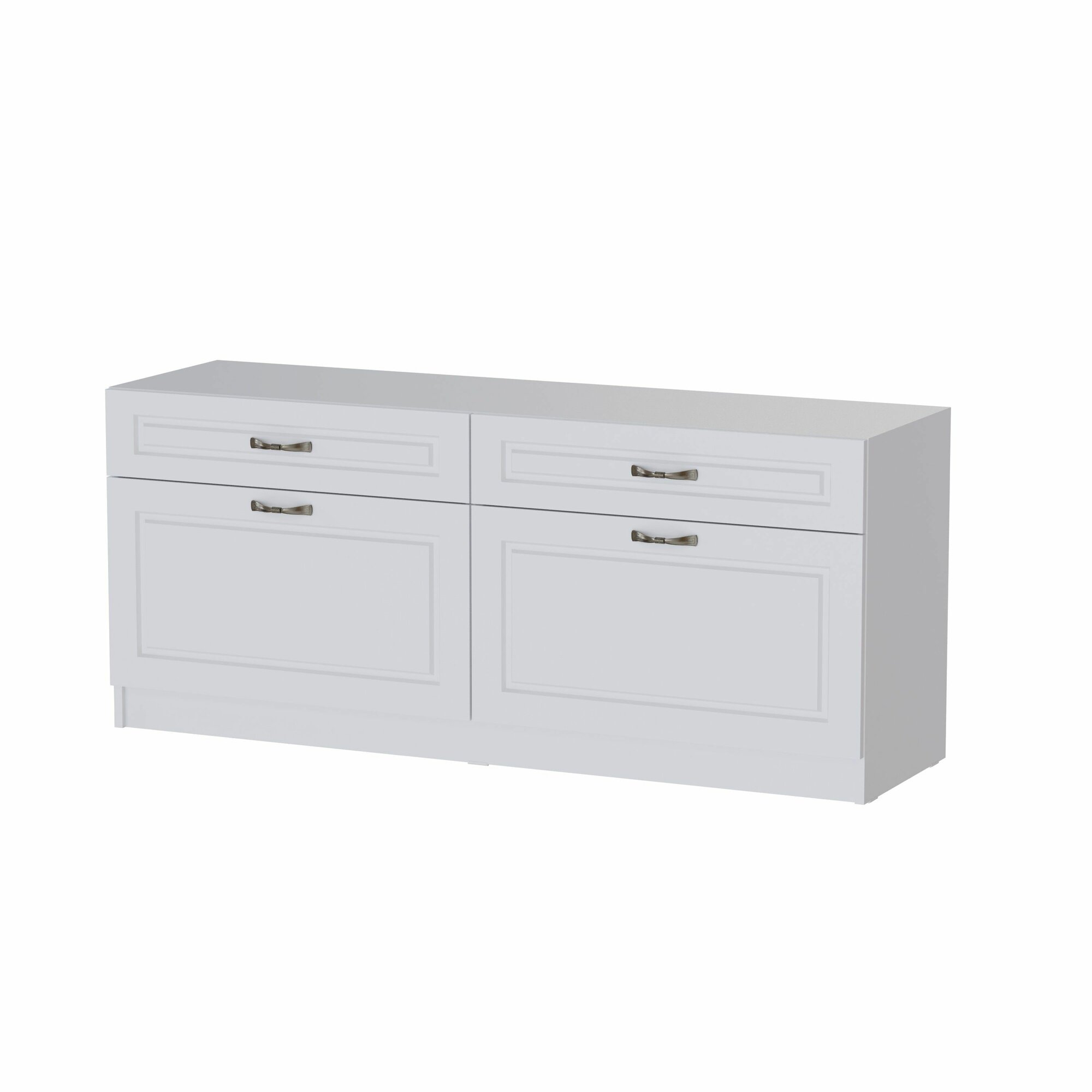 Гостиная Апполия Тумба ТВ Белый, ЛДСП/ МДФ, с ящиками , для дома, дачи, офиса 600х1402х400 тэкс