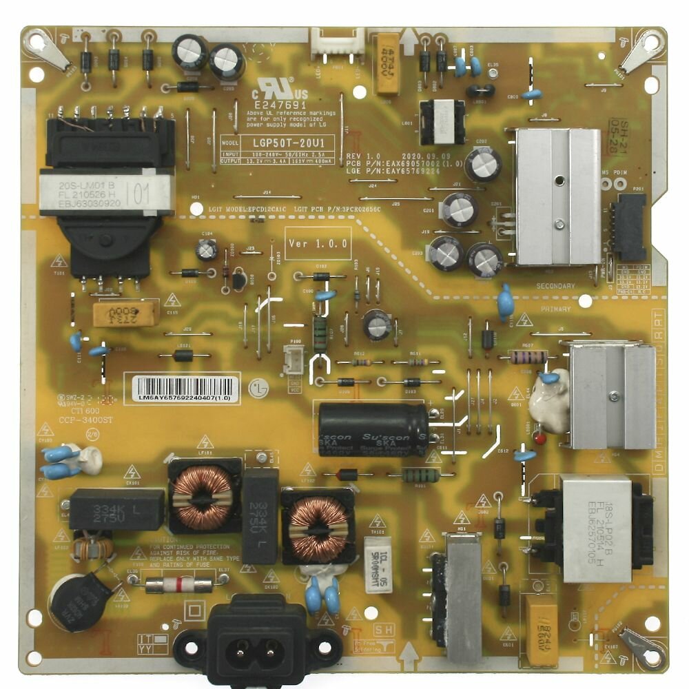 EAX69057002(1.0) REV1.0 EAY65769224 LGP50T-20U блок питания для телевизора LG 50UP76006LC