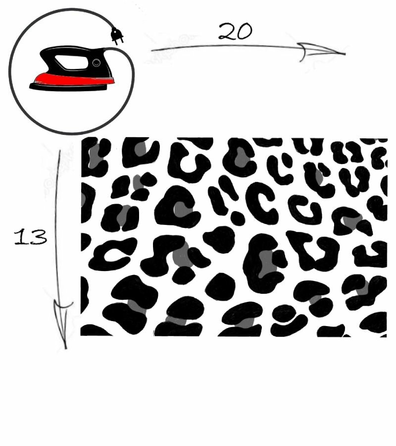 Термотрансфер "Пятна гепард" без фона, 20х13см наклейка на одежду