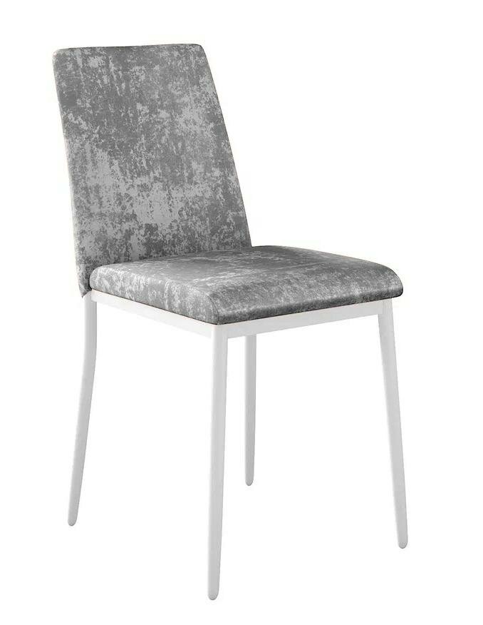 Комплект 2 шт. Стул для кухни DikLine 270 M13 светло-серый, ножки белые, микровелюр