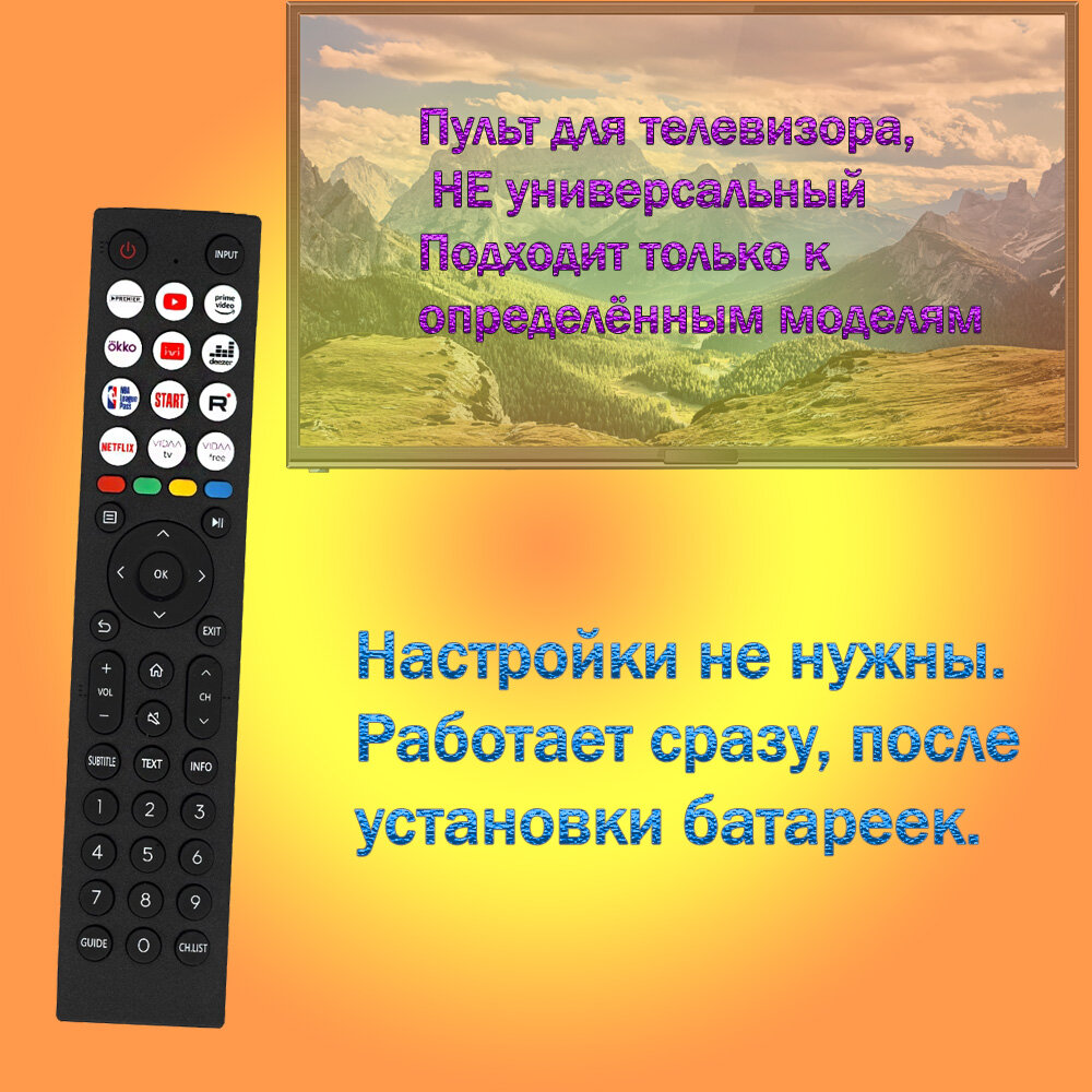 Пульт для телевизора 32A4K, без голосового управления, ИК - интерфейс, настройки не нужны