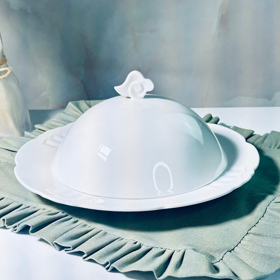 Блюдо сервировочное с крышкой Lenardi Resto, фарфор, 30,5 см