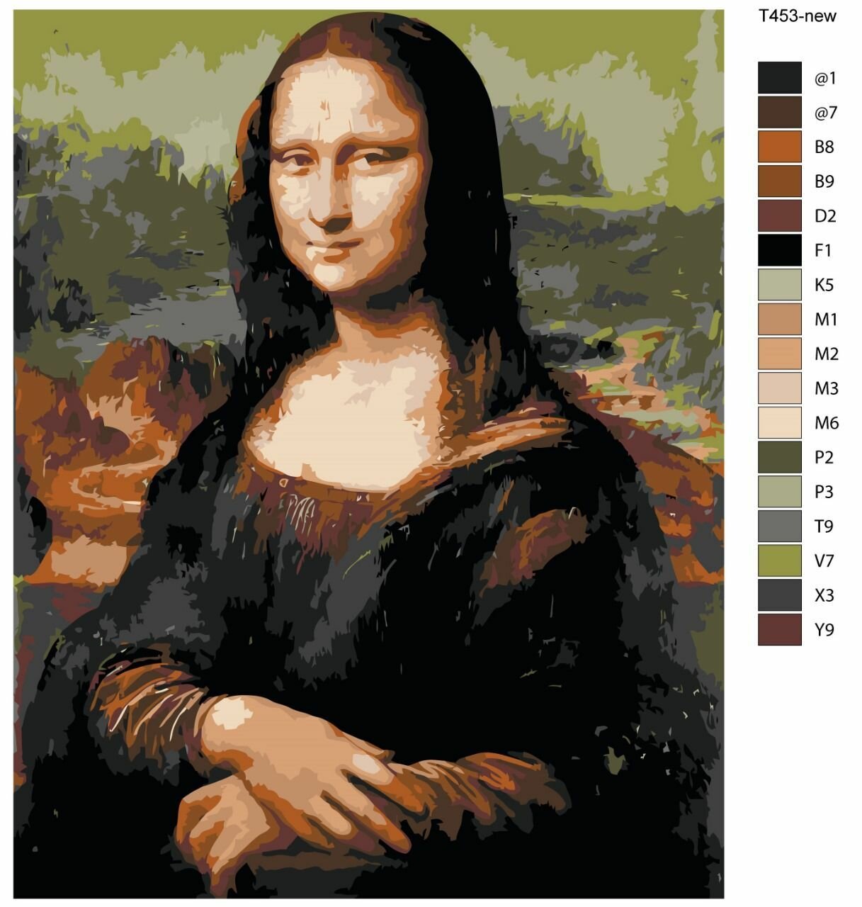 Картина по номерам T-453 "Леонардо да Винчи. Мона Лиза" 40х50