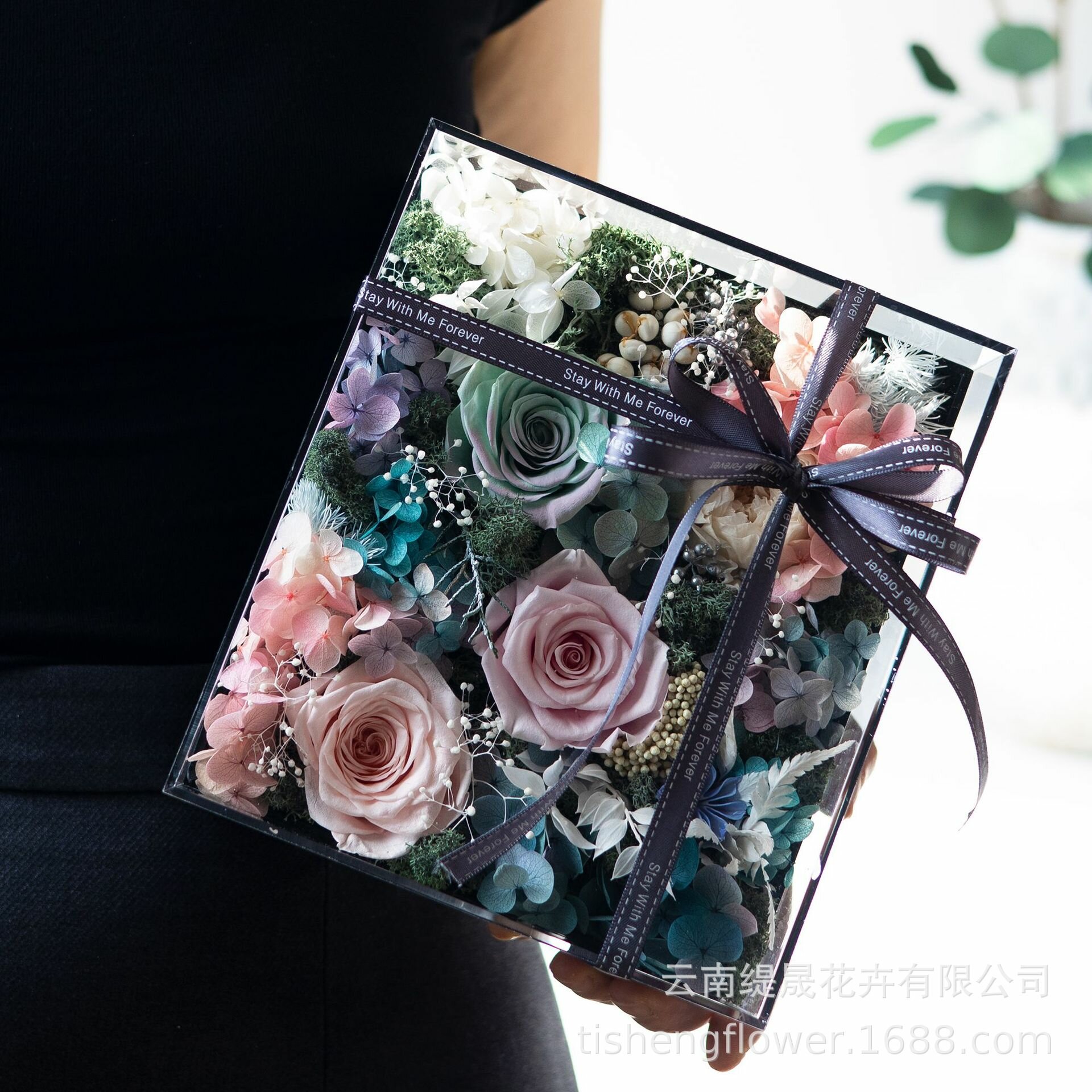 Подарочная коробка GLORIOUS FLOWER "великолепная роза", акрил, 20 см x 17 см x 8 см