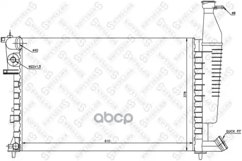 Радиатор системы охлаждения CITROEN Berlingo, PEUGEOT Partner 1.4-1.8 98> Stellox арт. 10-25297-SX