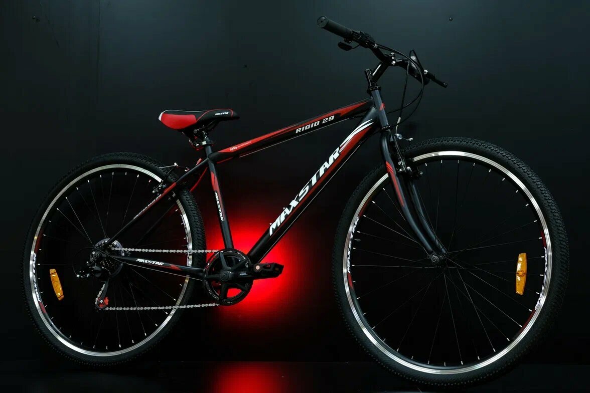 Горный велосипед MAXSTAR Rigid 29 черно-красный, рама 18", рост 160 - 180, вес 15,9 кг
