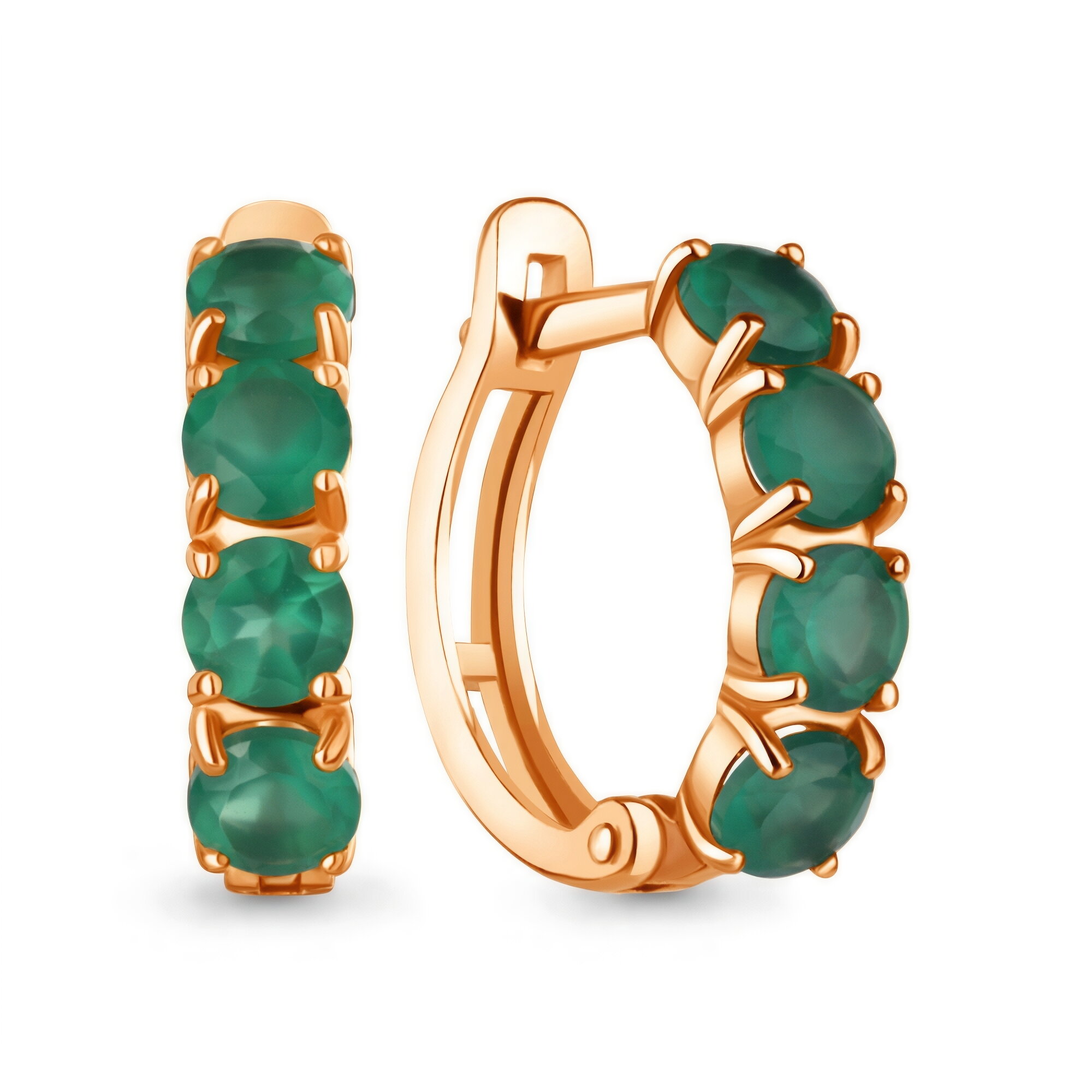 Серьги, серебро, 925 проба, золочение, агат