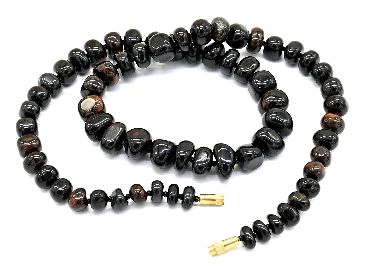 Бусы, обсидиан