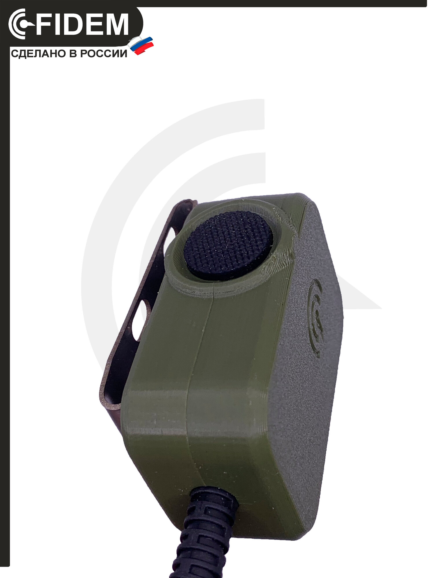 Тангента для рации Baofeng, Kenwood, М-4 радиосвязь FIDEM, Гражданская версия распайки (зеленый/олива)