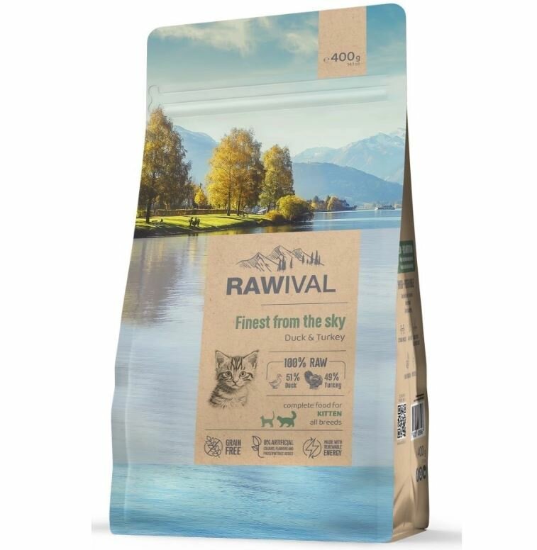 Сухой корм для котят с уткой и индейкой Finest from the Sky, 0,4кг 0.4 кг