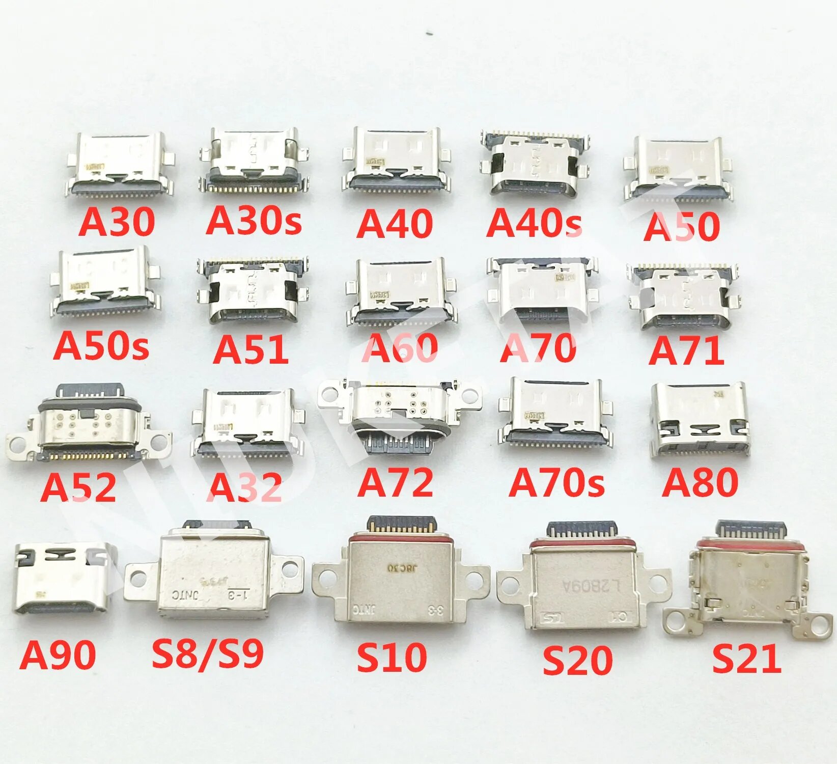 10шт USB разъем для Samsung S8 S9 S10 S20 S21 A20 A30 A50 A70