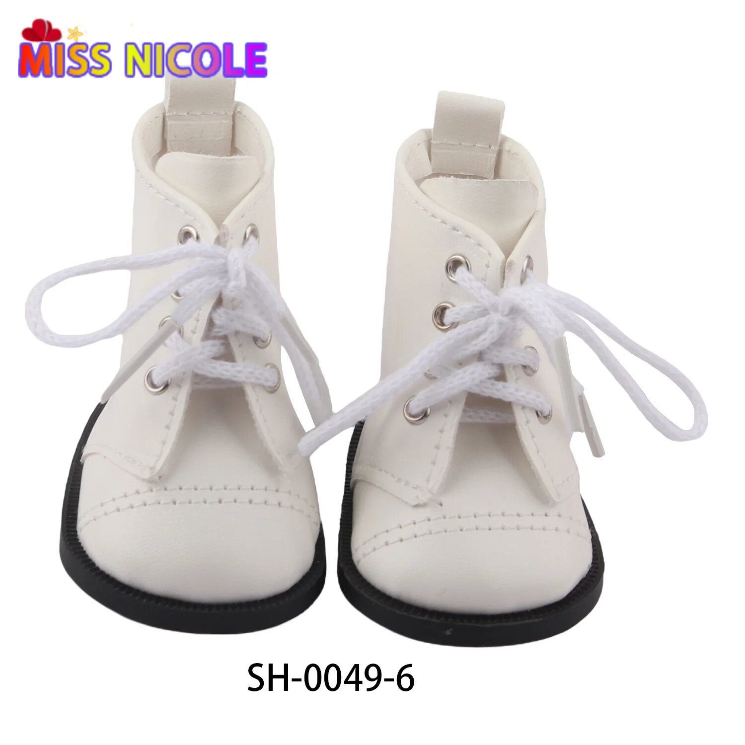 Белые ботинки для кукол 18" и 43 см, SH-0049-6