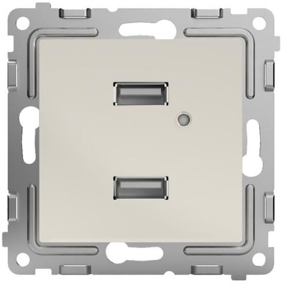 Розетка Tokov Electric 2-м USB СП Pixel тип A+A 5В 1х2.1А 2х1.05А механизм беж, TKE-PX-2USB-C02