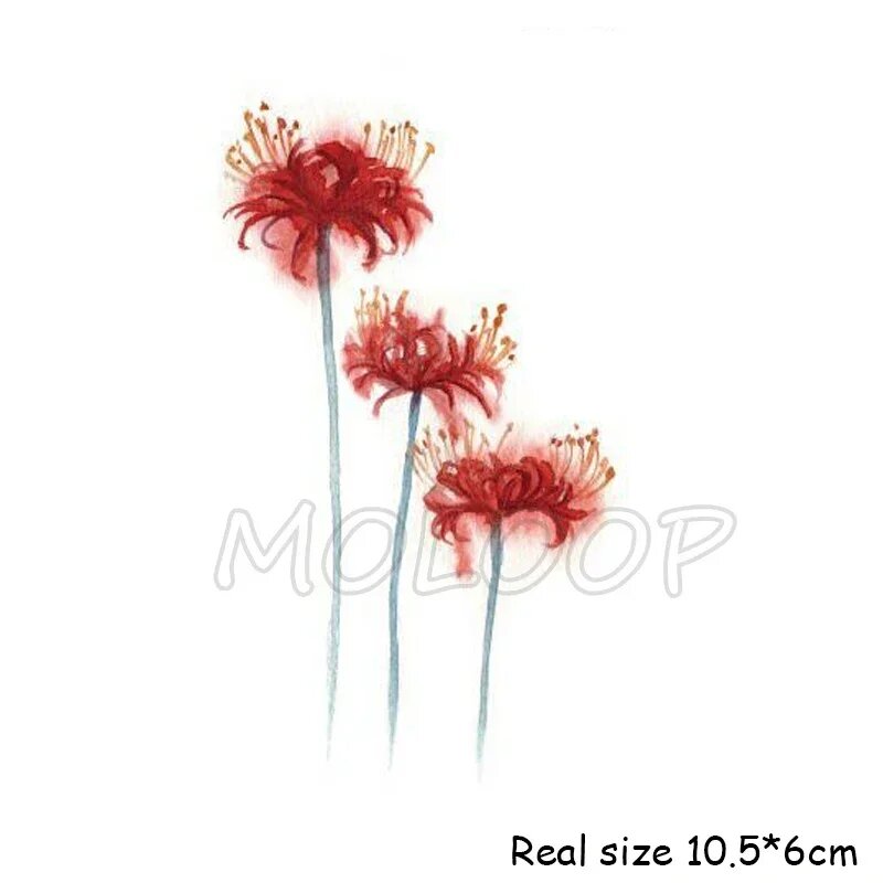 Временная тату-наклейка, чернила, красный паук, змея, лилия, маленький цветок, водостойкая поддельная тату, ручная Татуировка для женщин, девочек, детей 2