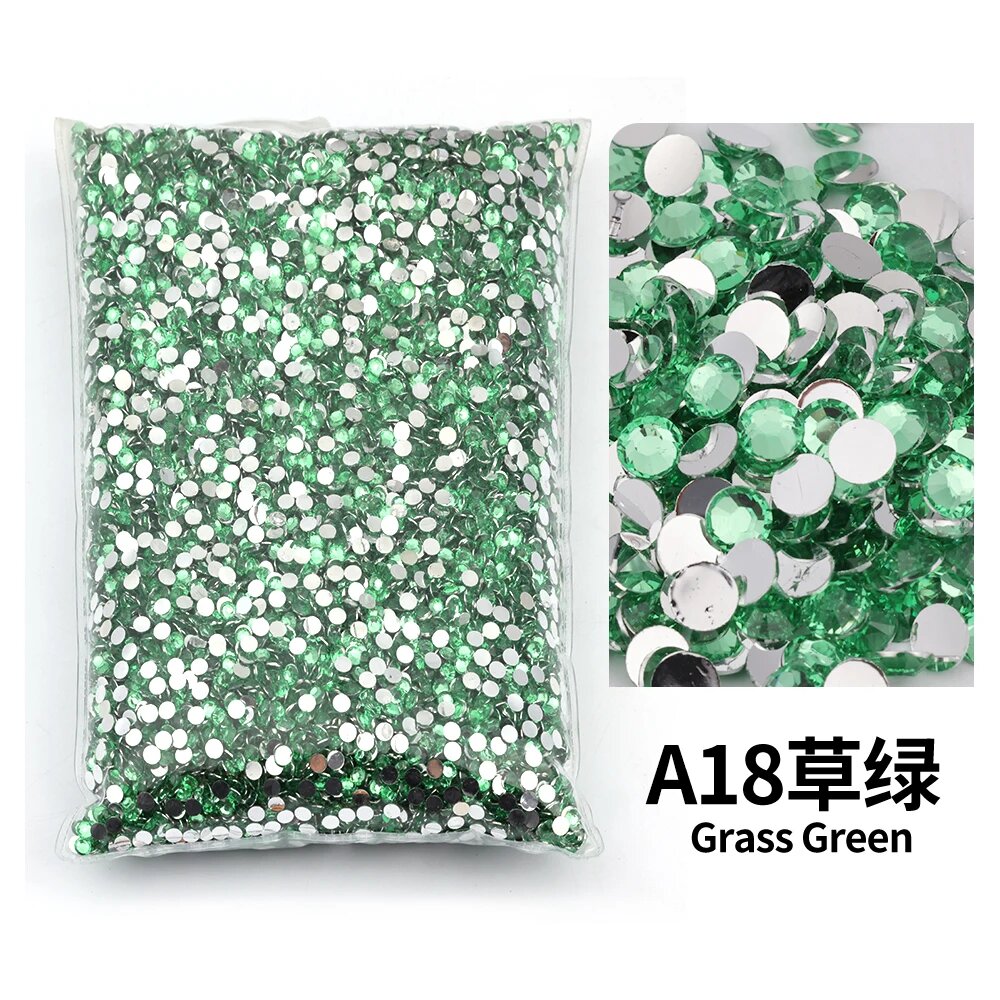 Стразы плоские изумрудные Grass green 5mm SS20-3000шт