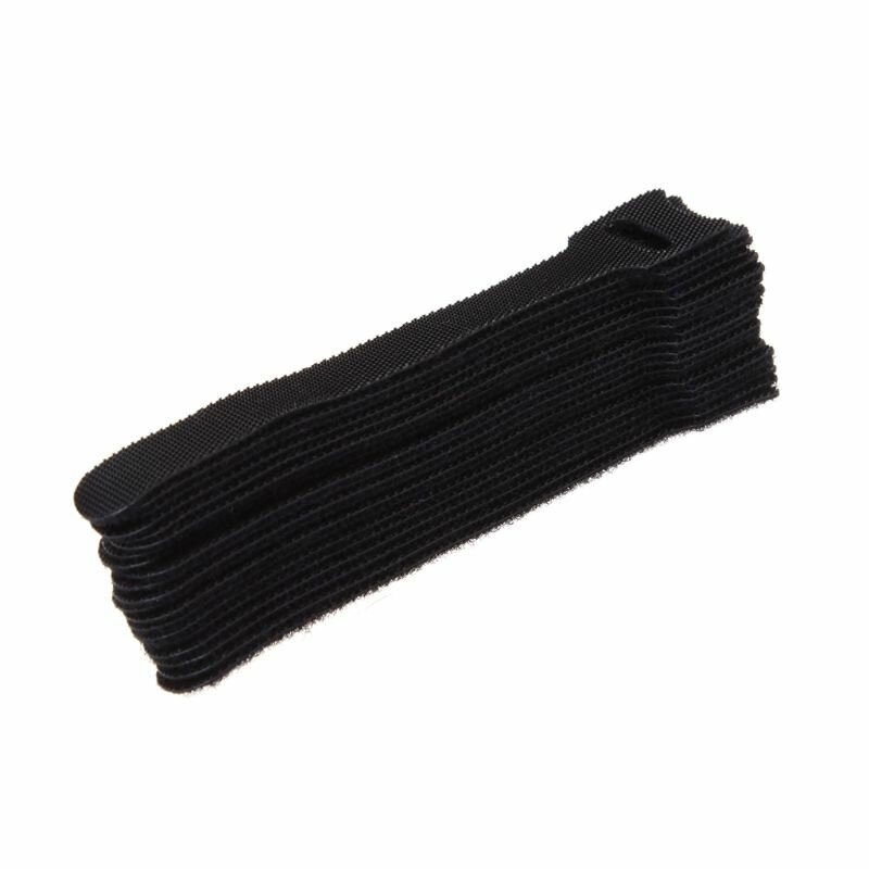 20шт, Т-образная задняя пряжка для управления кабелем на липучке-черный