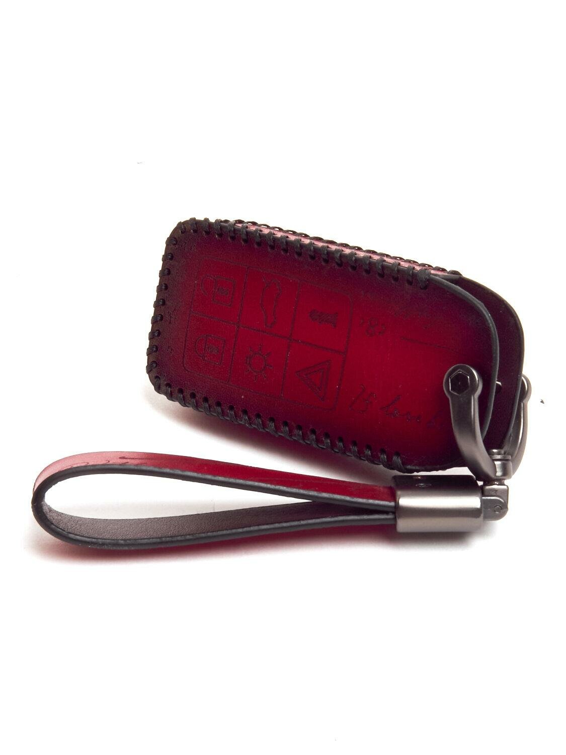 Чехол BGT для ключей Volvo, искусственная кожа, влагозащитный, ударопрочный, красный