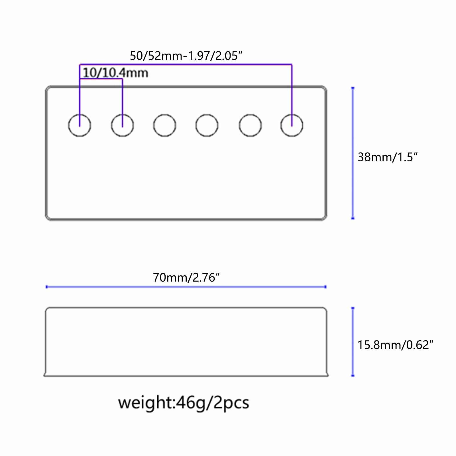 2 шт. чехлы для звукоснимателей, хамбакеры, медный чехол гитарного набора шеи и бриджа