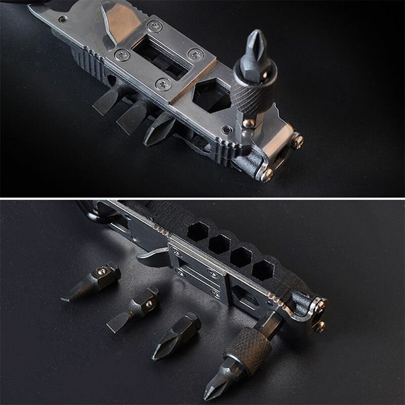 Многофункциональный брелок для кемпинга и выживания с отвертками, открывалкой и LED-подсветкой компактный и прочный инструмент