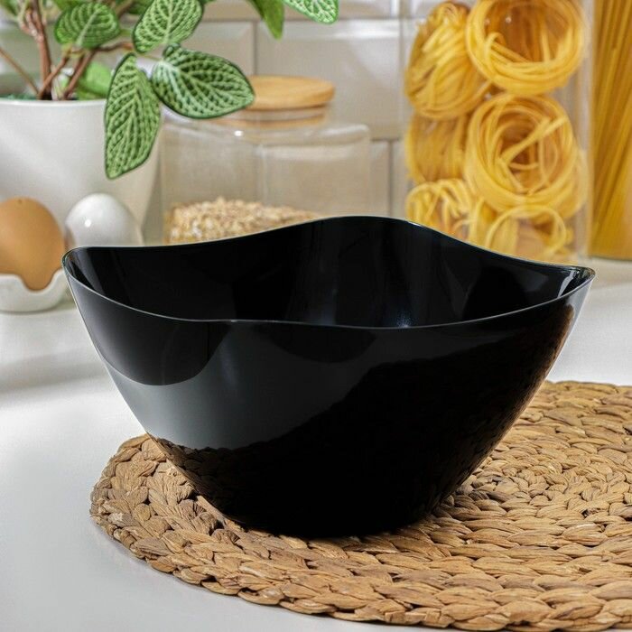 Салатник Berossi Рондо, 2 л, цвет черный, пластик (ИК 04305000)