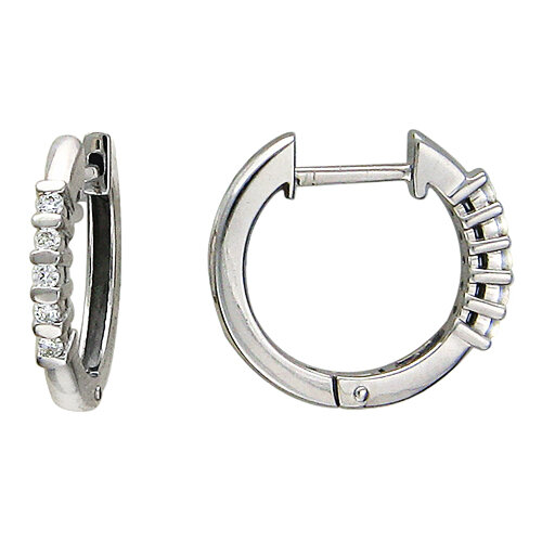 Серьги конго, белое золото, 585 проба, бриллиант