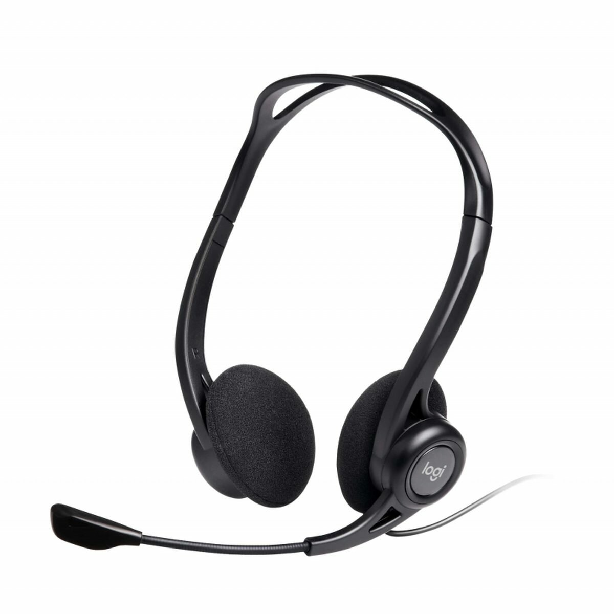 Гарнитура проводная Logitech PC 960 USB, полноразмерный, черный (981-000100), 10 уп.