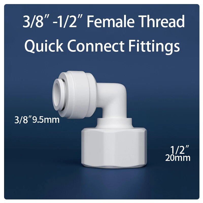 Локоть 3/8"-1/2" для обратного осмоса, цвет 6