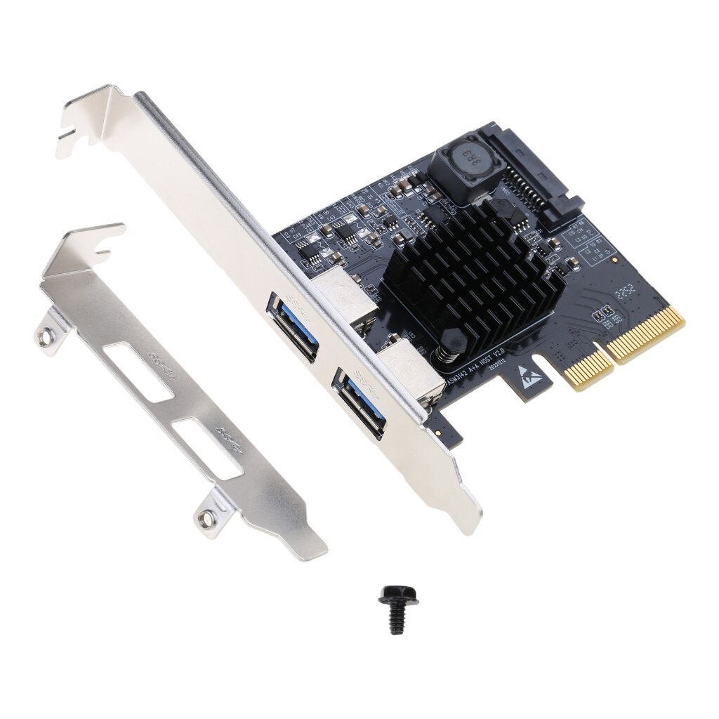 2-Портовая карта расширения PCI-E USB3.1 Gen 2 Type-A 10 Гбит/ с с 15-контактным разъемом, Адаптер USB 3.1 PCIe с автономным питанием