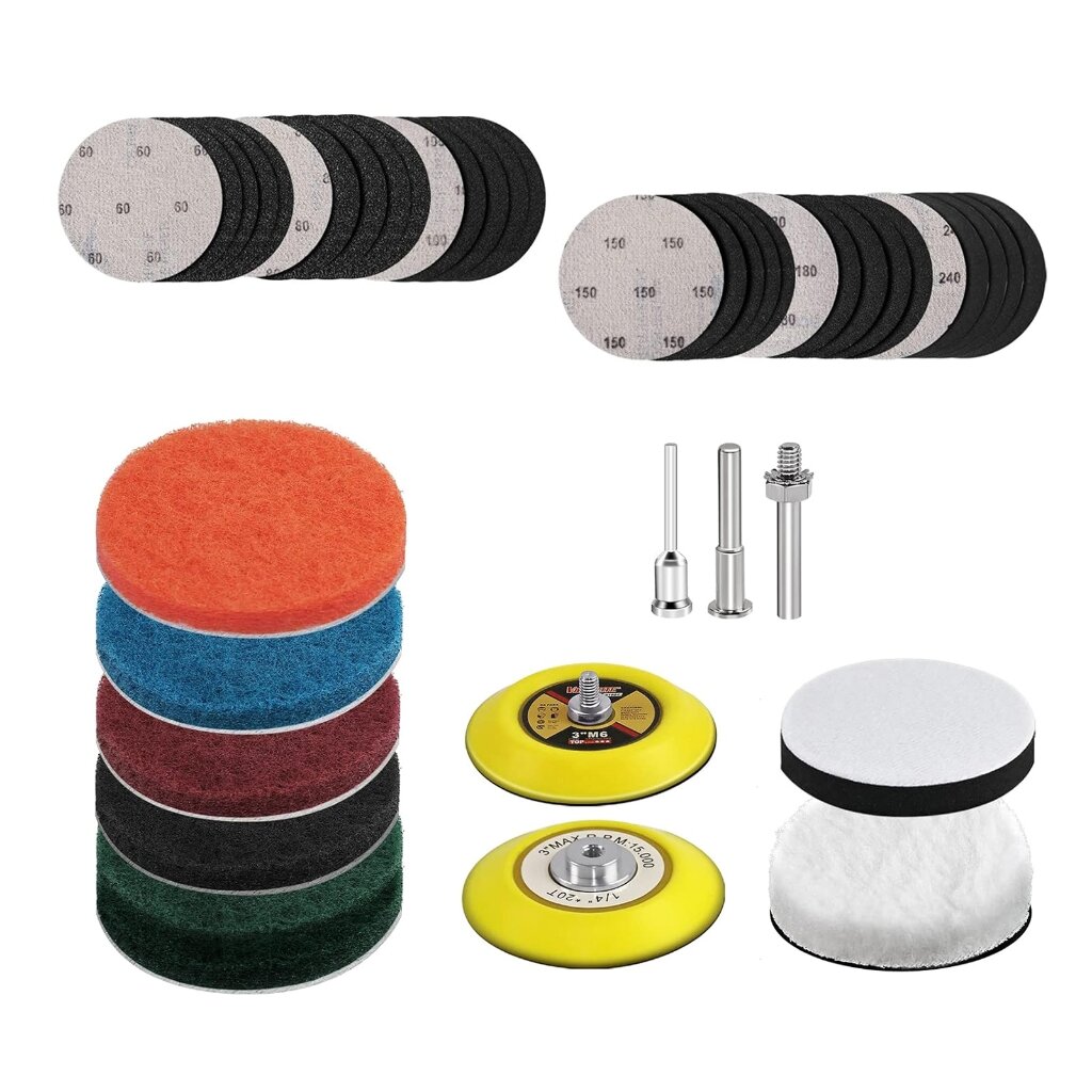 42 шт. Набор для восстановления фар с шлифовальными дисками 60-240 грит и подушечкой для полировки