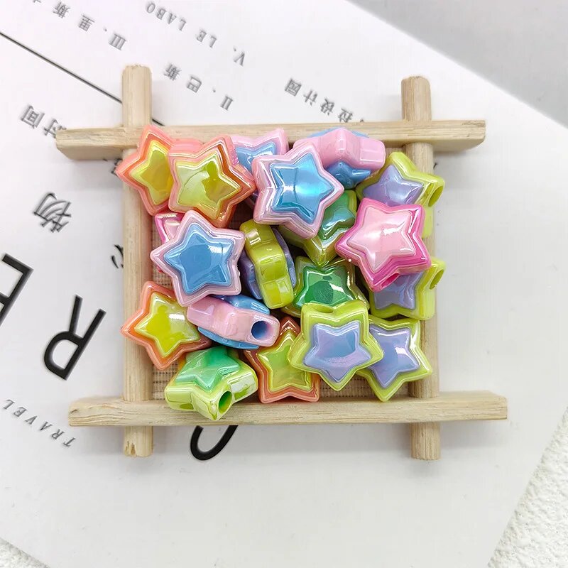 10 шт, акриловые звездочки-бусины 17 мм для украшений 1