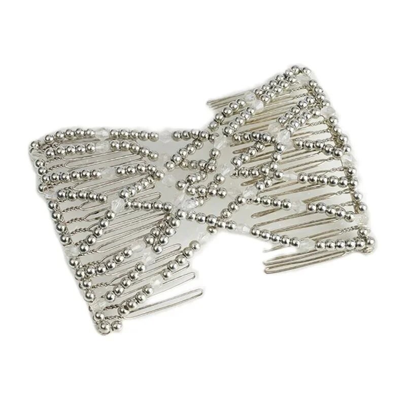 Металлическая двухрядная расческа delysia king Серебряный, silver color