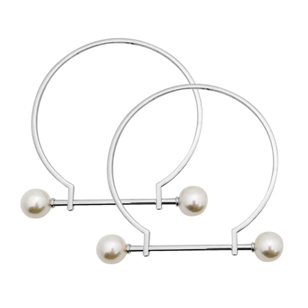 Сменная металлическая ручка для сумки, 1 шт, модная металлическая круглая ручка для сумки из искусственного жемчуга, аксессуары для изготовления сумок на плечо «сделай сам» Белый, silver