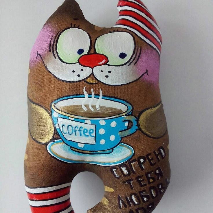 Ароматическое саше с ароматом кофе и ванили. Кот ручная работа для дома и автомобиля.