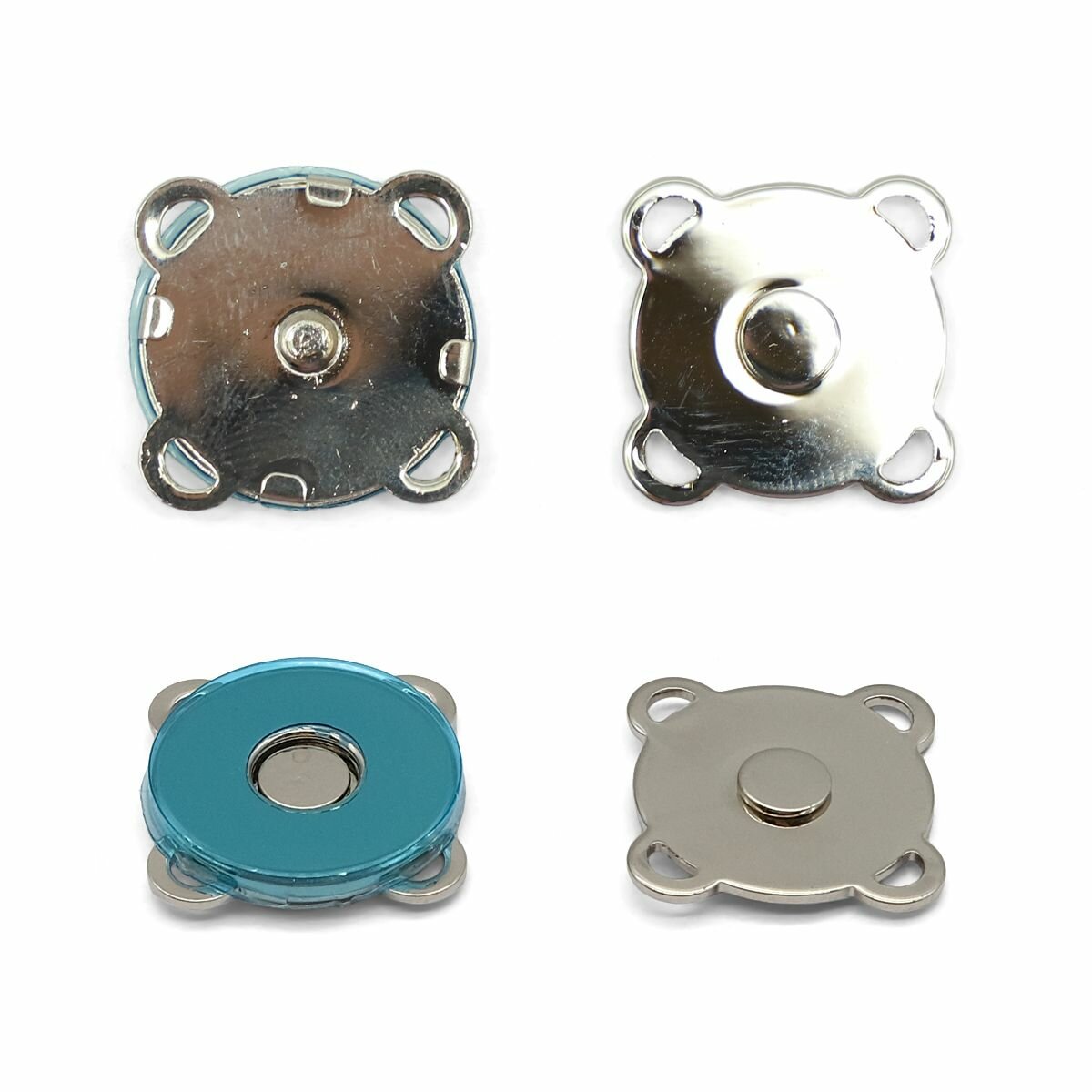 62145/set Кнопка магнитная пришивная 'С ушками' 18мм металл, никель BIG