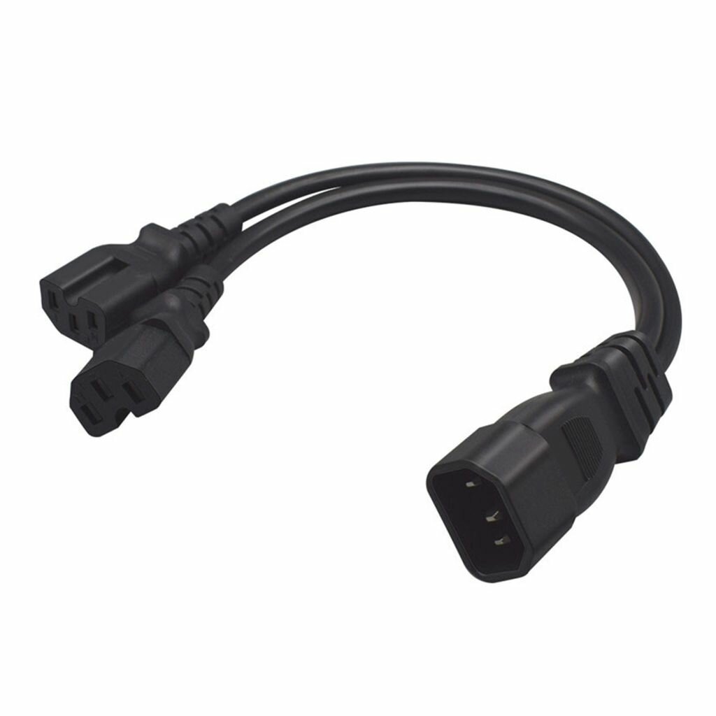 IEC 320 C14 до 2xC15 Удлинительный разветвитель мощности Мужской Женский Кабель-преобразователь для ТВ ПК Компьютер