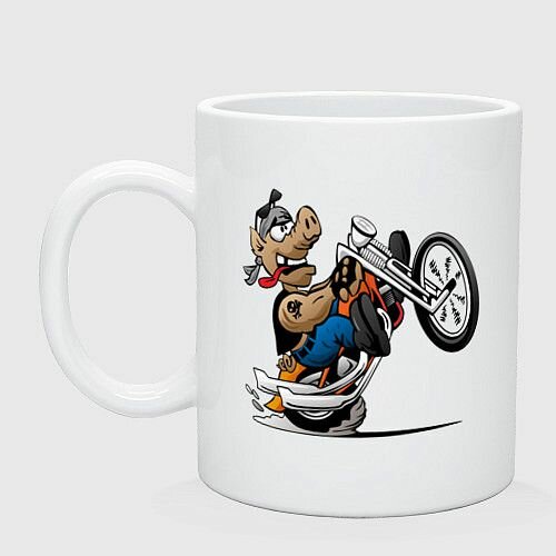 Кабан на потоцикле Керамическая кружка