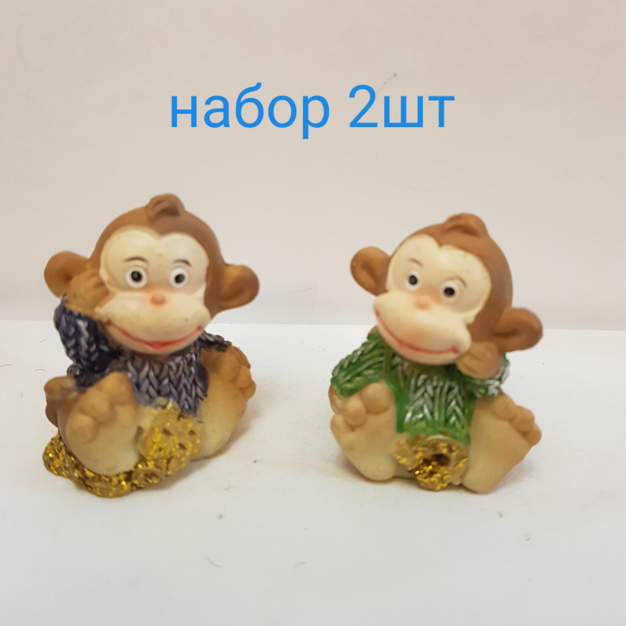 Фигурка декоративная "Денежные Обезьяны" набор 2шт, полистоун 7694В