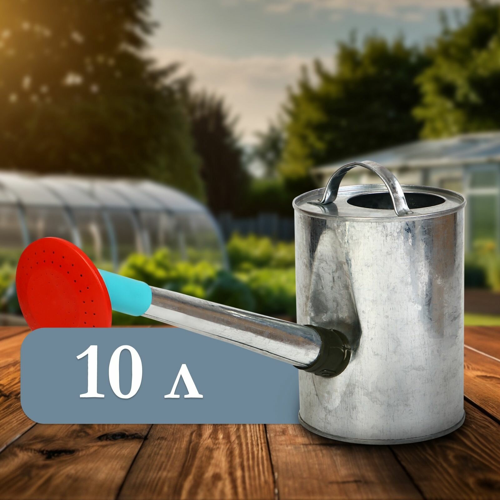 Лейка с длинным носиком, 5 л, с рассеивателем, оцинкованная, без рисунка, носик d 25 мм