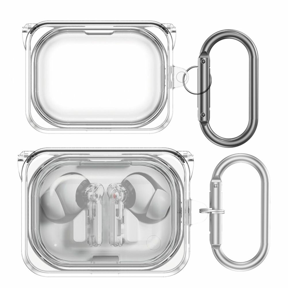 Чехол для наушников Nothing Ear(a) из прозрачного ТПУ с металлическим карабином