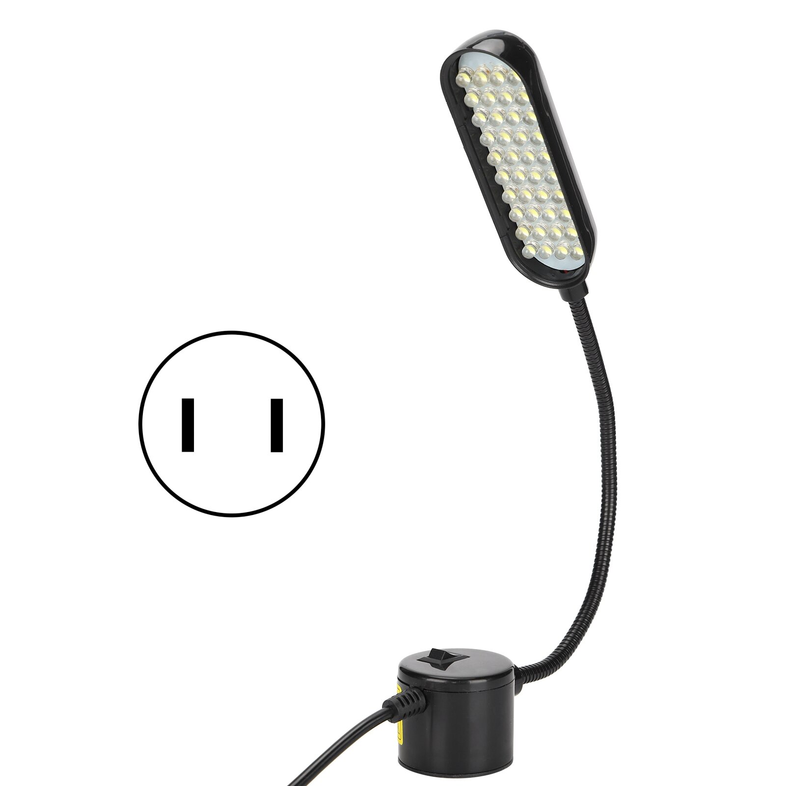 Светодиодный автомобильный светильник, лампа для швейной машины, регулируемый на 360 градусов шланг, магнит, швейная машина, рабочая лампа, вилка США