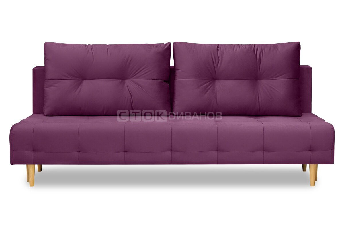 Диван Сток Диванов Kёльн Plum фиолетовый, механизм еврокнижка, на ножках