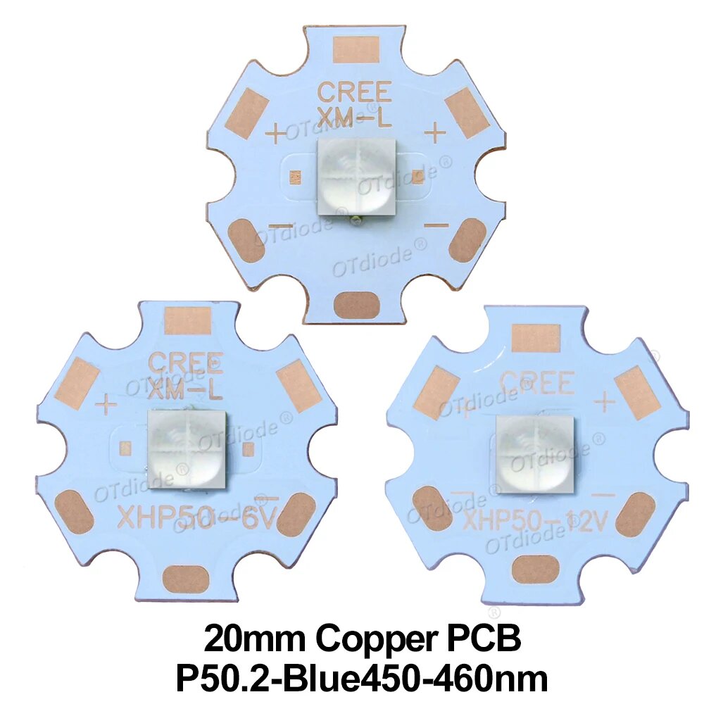 Голубой LED чип OTdiode XHP50.2-B460nm 20mm, 3V