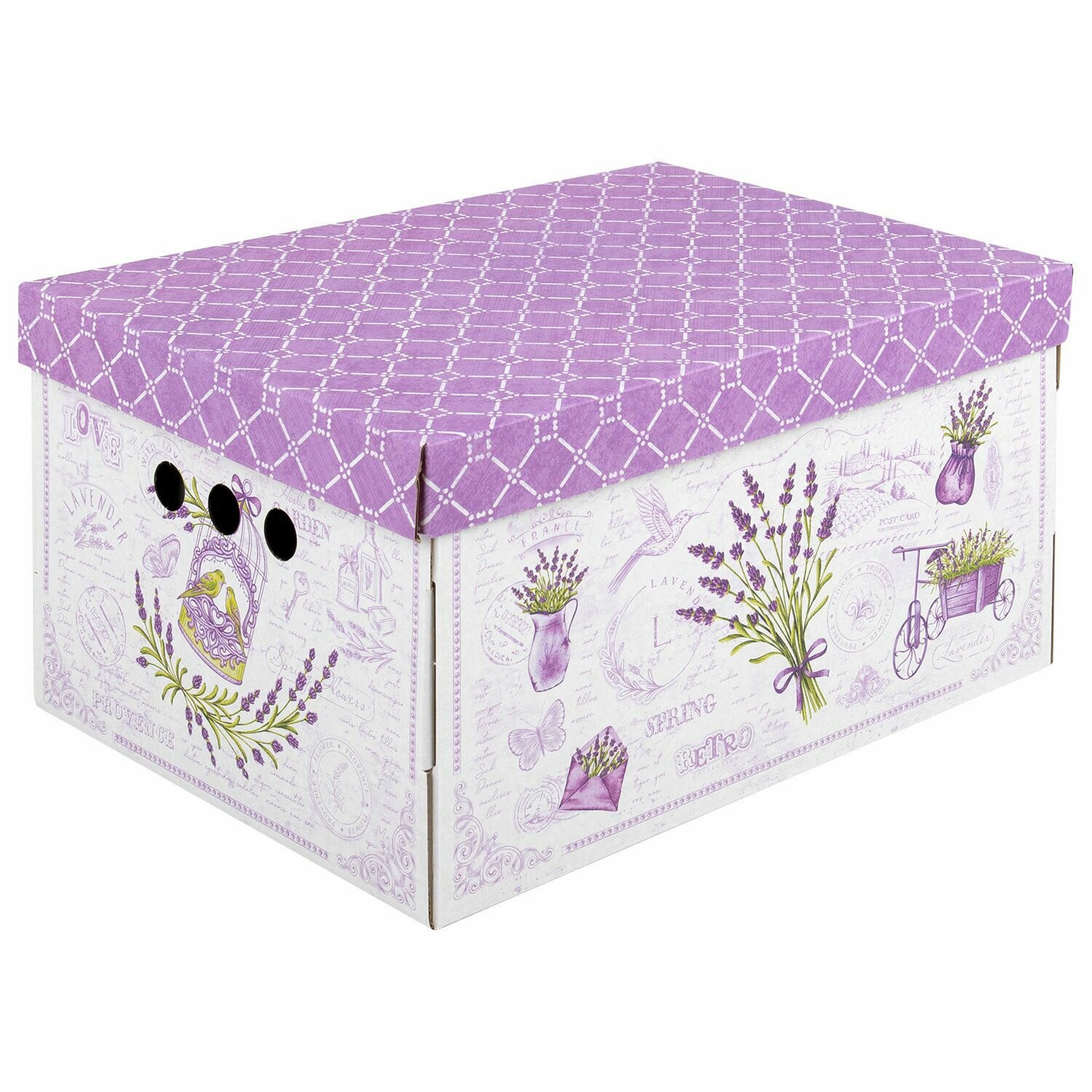 Коробка подарочная из микрогофрокартона 330х250х185 мм, HOME Лаванда