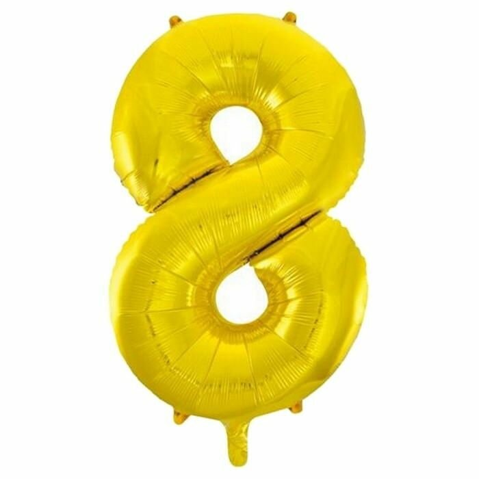 Воздушный шар Веселая затея "Цифра 8", Gold, 40 дюймов