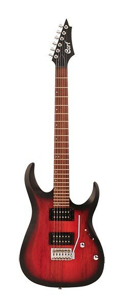 Cort X100-OPBB X Series Электрогитара, красный санберст