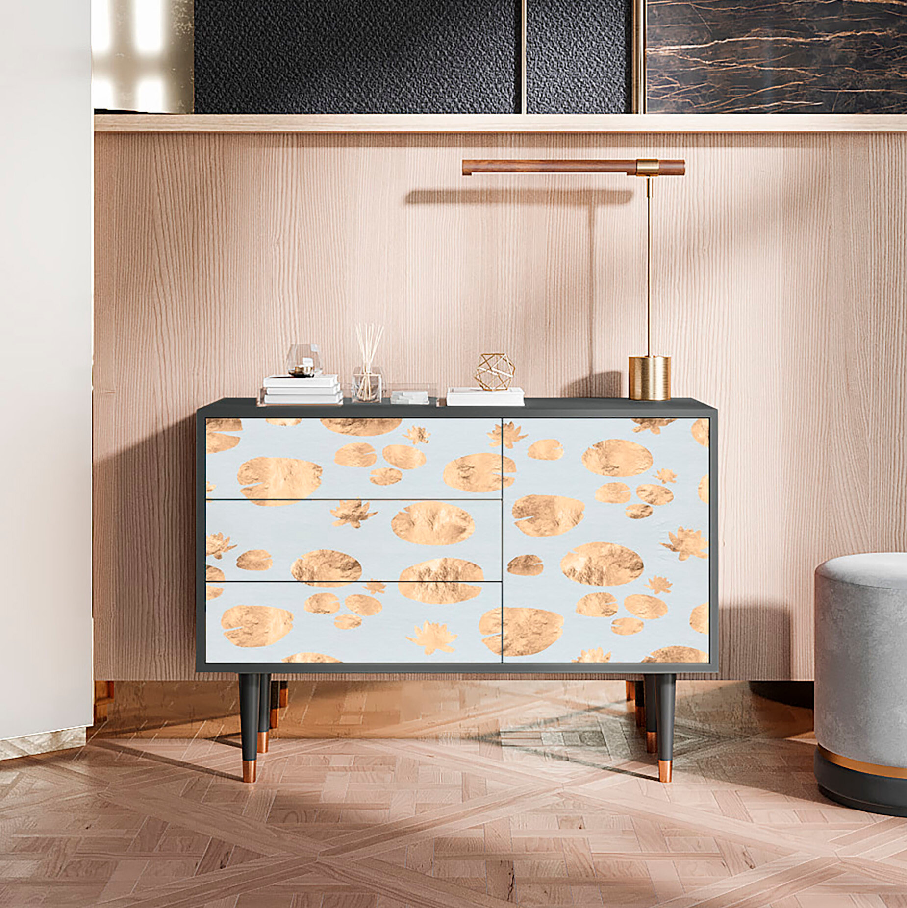 Комод - STORYZ - S3 Blue Giraffe, Размер - 115 x 84 x 41 см, Цвет корпуса - , Антрацит